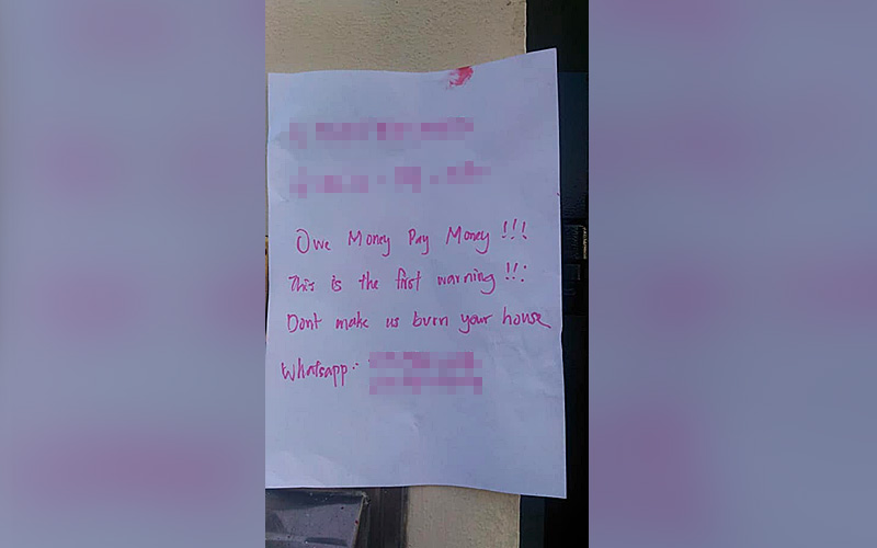 ‘Don’t make us burn your house!’ neighbour gets threat from Ah Long | FMT