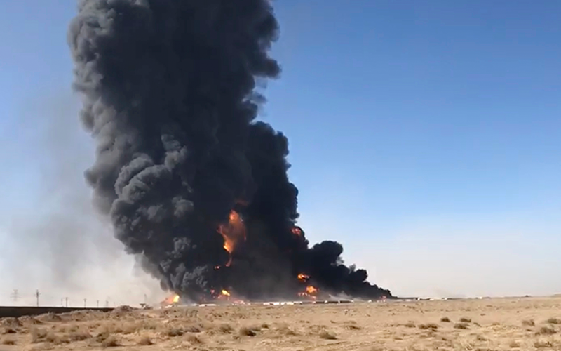 Inferno on Afghan-Iran border as dozens of oil tankers catch fire ...