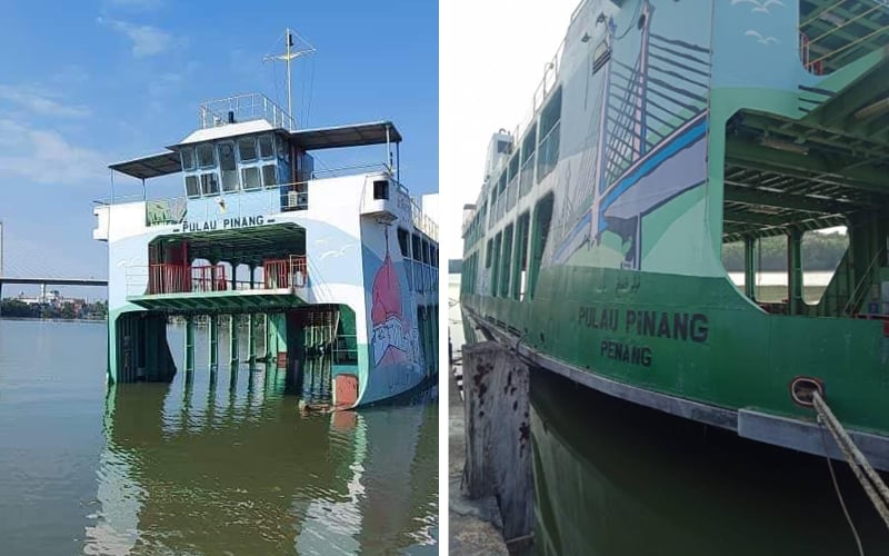 Fury as old ‘Pulau Pinang’ ferry found half-sunk | FMT