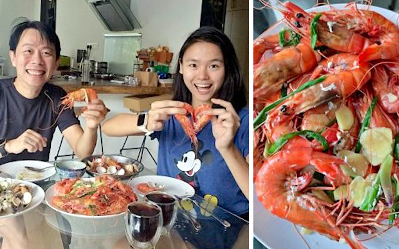 Simple steamed prawns with spring onion and ginger | FMT