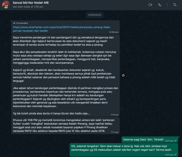 Full transcript of FMT’s conversation with Kedah MB Sanusi Nor | Free ...