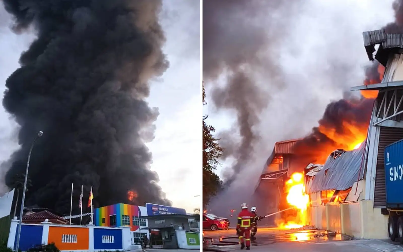 Fire destroys 2 paint factories in Kapar | FMT