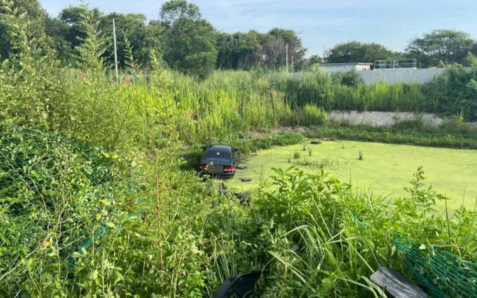 Motorist lands in sewage pond after accident with motorcycle | FMT